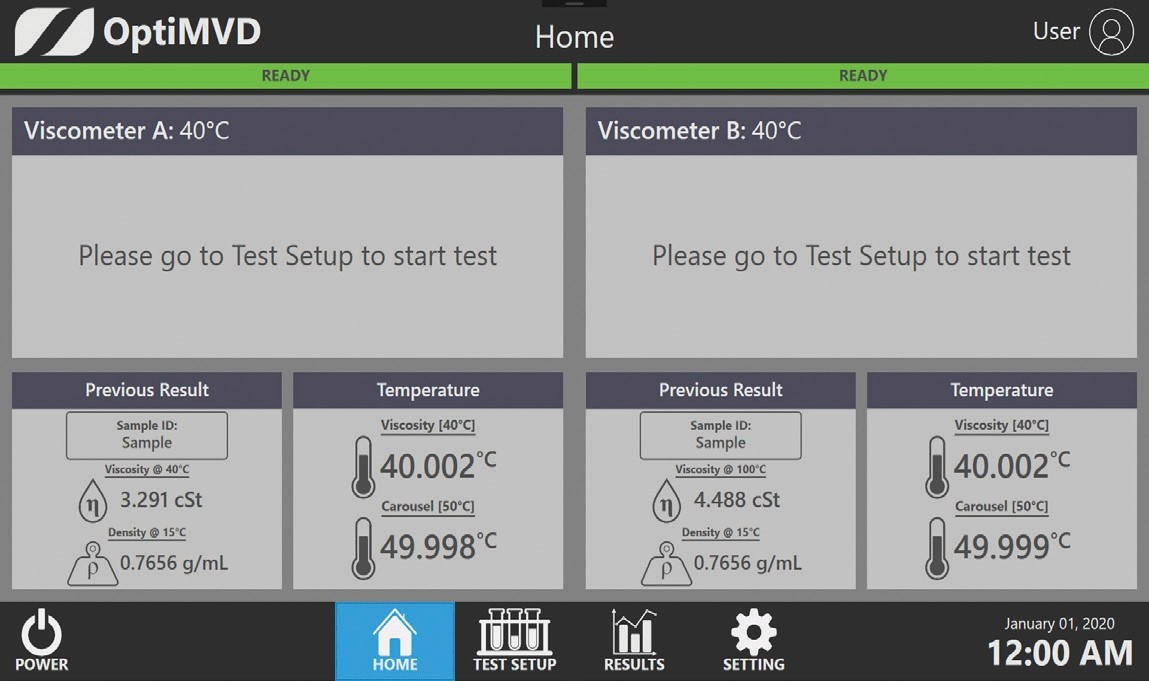 วัด ความหนืด ความหนาแน่น ของน้ำมันและผลิตภัณฑ์หล่อลื่น OptiMVD